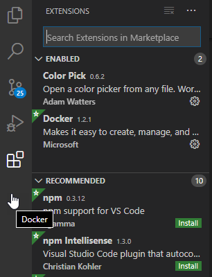 Docker extension doesn't show the icon in the sidebar · Issue #2011 ...