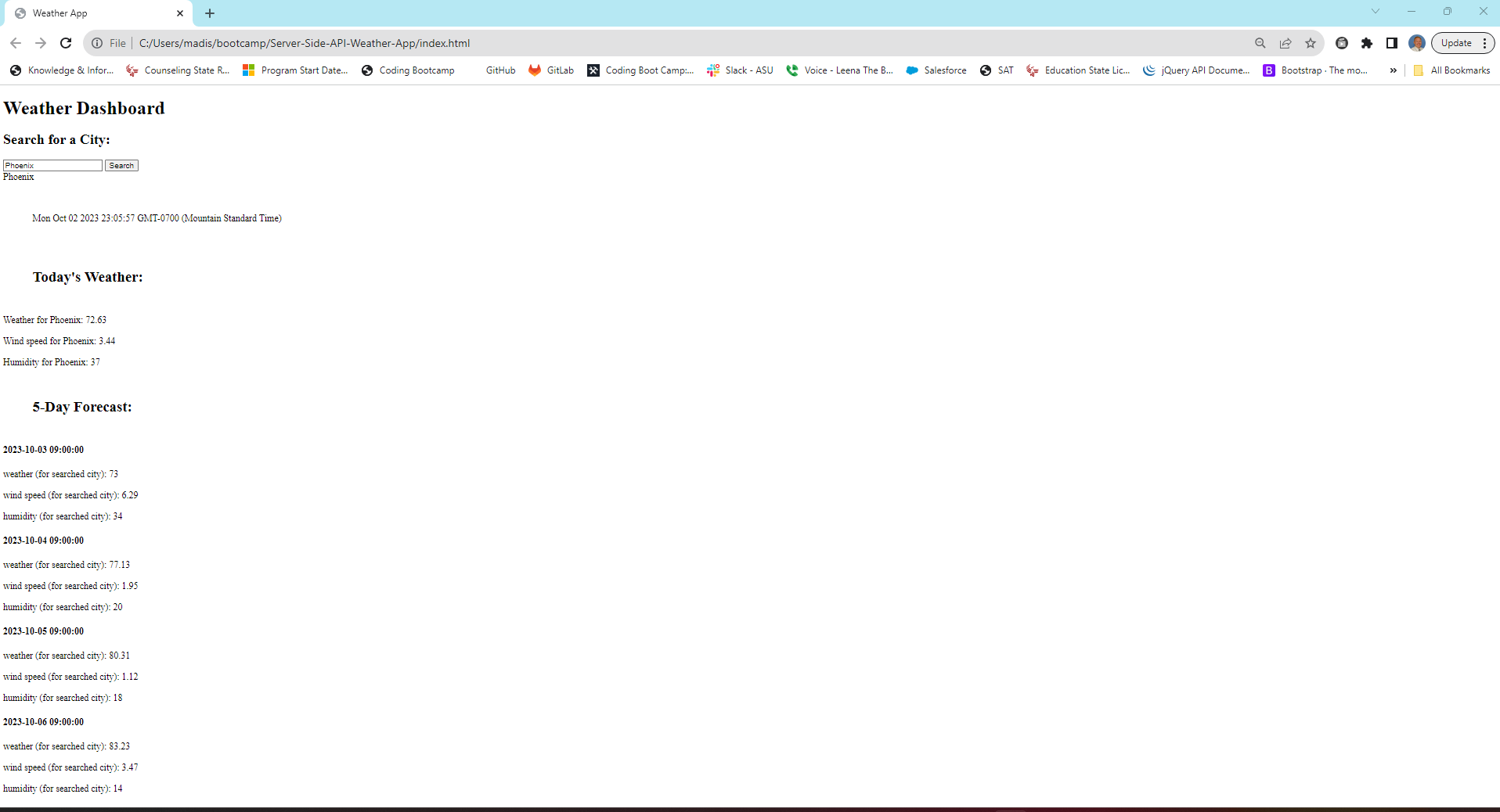 Github Mradisonserver Side Api Weather App 