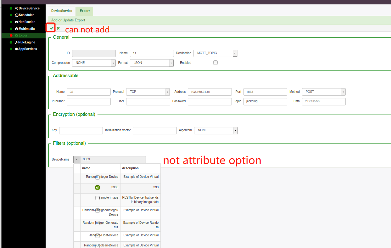 Edgex Foundry Console Export Can Not Add · Issue 264 · Edgexfoundryedgex Ui Go · Github