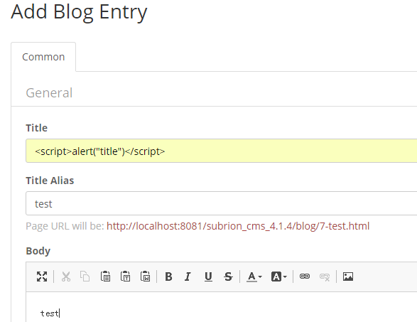 Stored Cross-site Scripting in /blog/add/ · Issue #467 · intelliants/subrion · GitHub