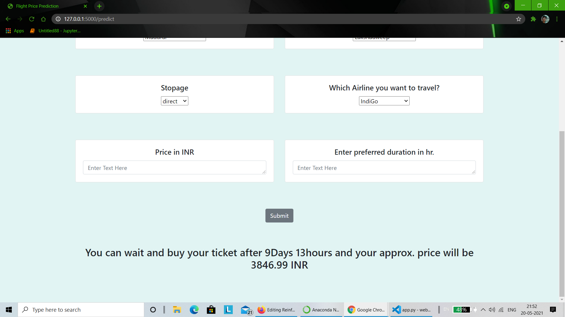 GitHub - Ranit-collab/Flight-Optimal-Time-Prediction: Aim is to predict ...