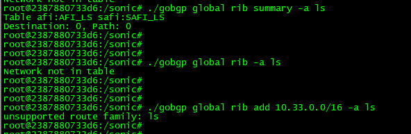 Error report of config global rib about trying bgp-ls · Issue #2263 · osrg/gobgp · GitHub