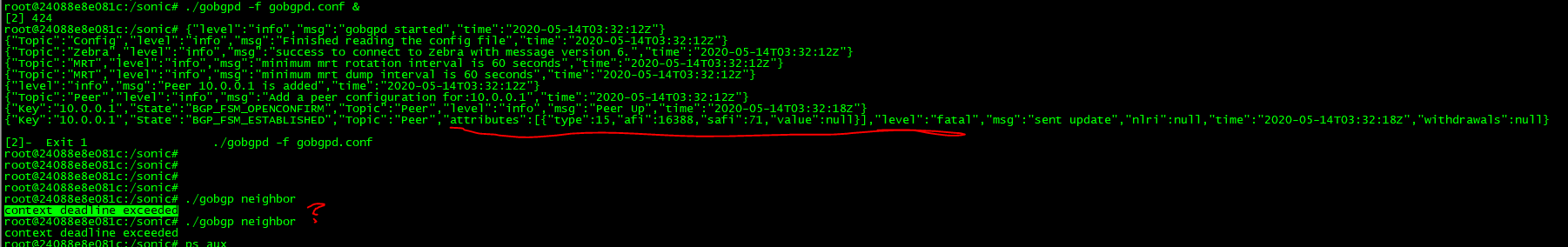 [problem]report "context deadline exceeded" when showing gobgp neighbors · Issue #2285 · osrg ...