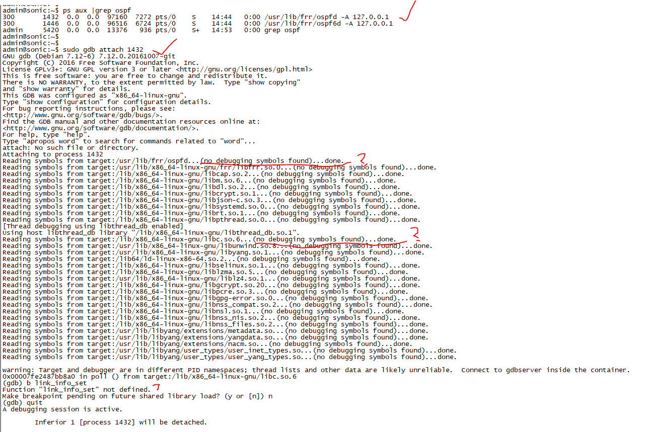 [FRR GDB]gdb can't set break point after attaching ospfd but can when attach bgpd · Issue #5074 ...