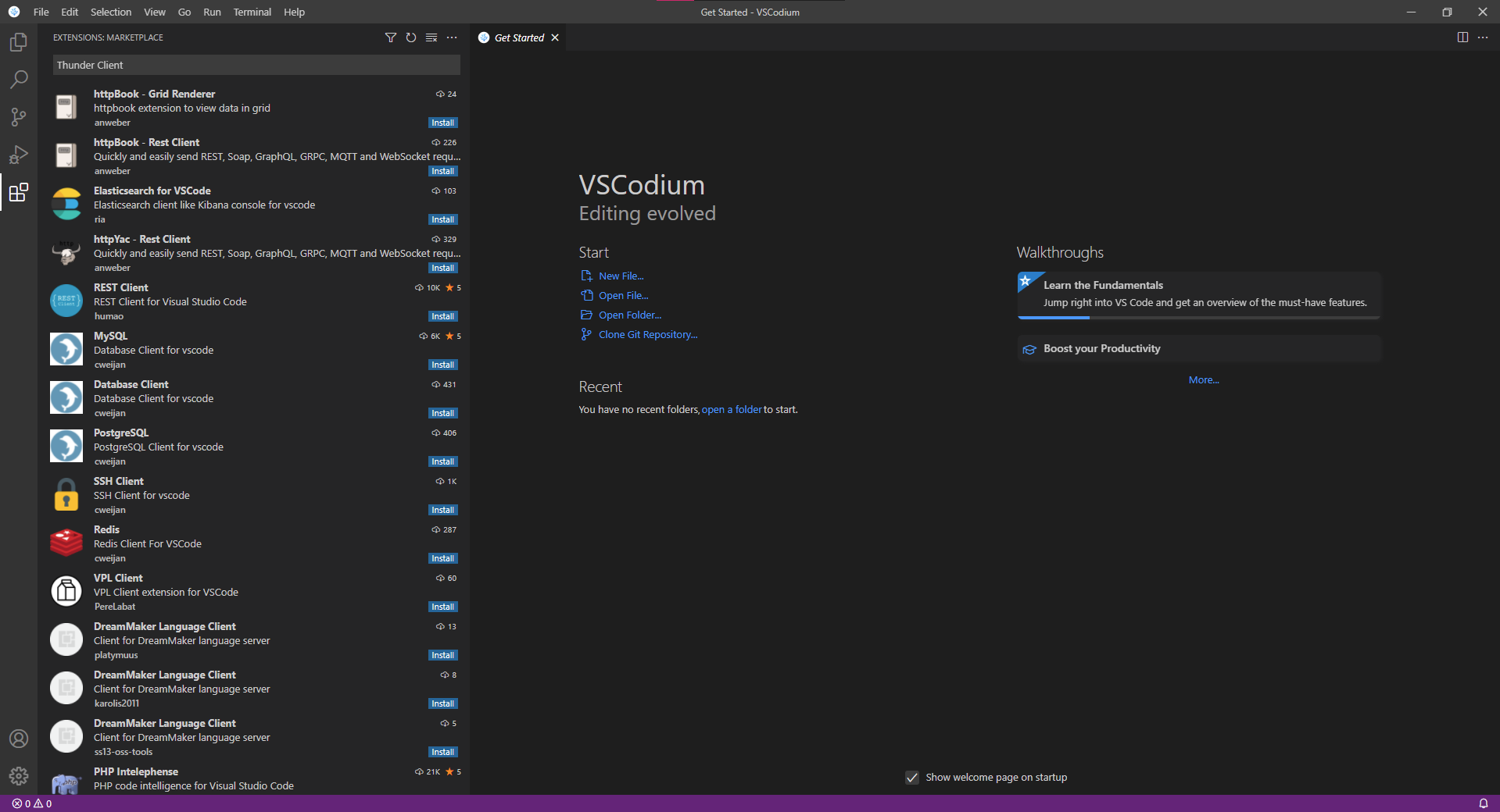 Unable to find extension in VS Codium · Issue #455 · thunderclient ...