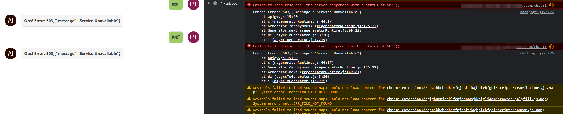 503 “message”：“service Unavailable” · Issue 3 · Aws Samplesaws Serverless Openai Chatbot 