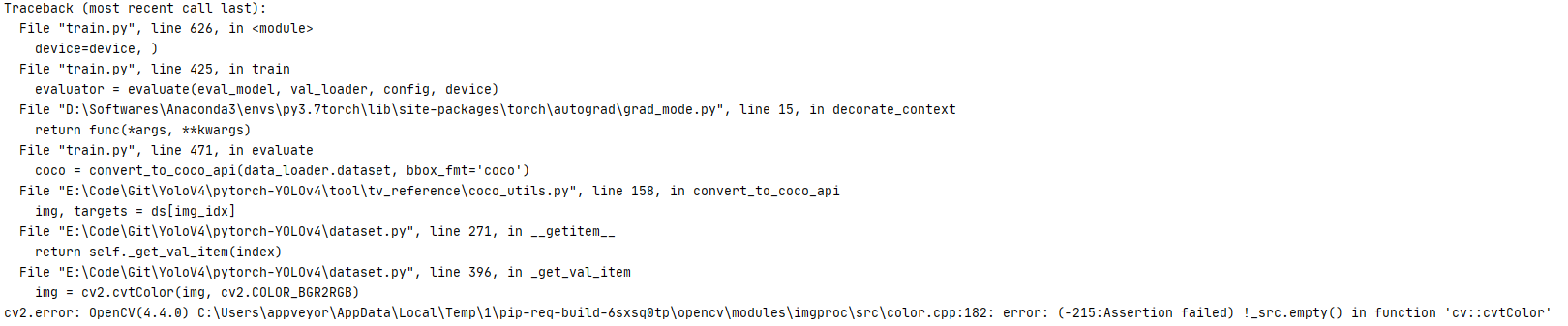 训练第一个epoch，提示如下错误 · Issue #341 · Tianxiaomo/pytorch-YOLOv4 · GitHub