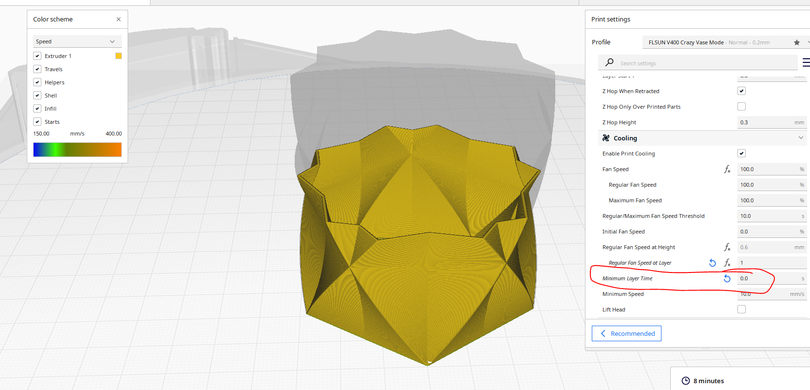 Spiralize Outer Contour Does Not Appear To Use Wall Speed Correctly 