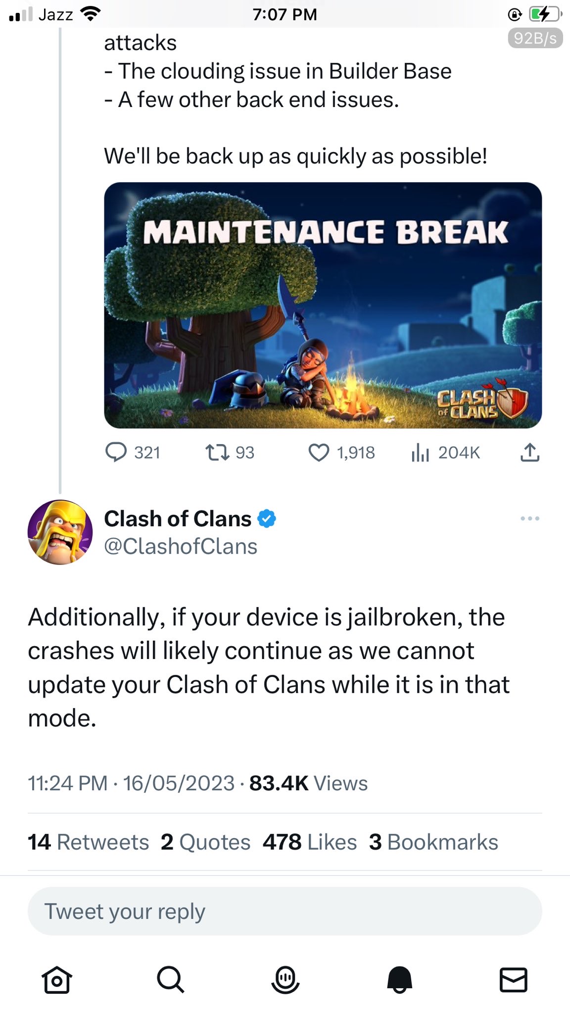 Clash of Clans Not Working With shadow · Issue #139 · jjolano/shadow · GitHub