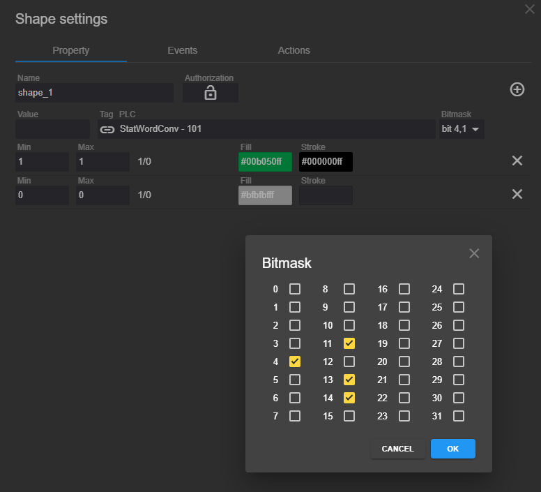 Shape settings for each bit from bitmask · Issue #865 · frangoteam/FUXA · GitHub