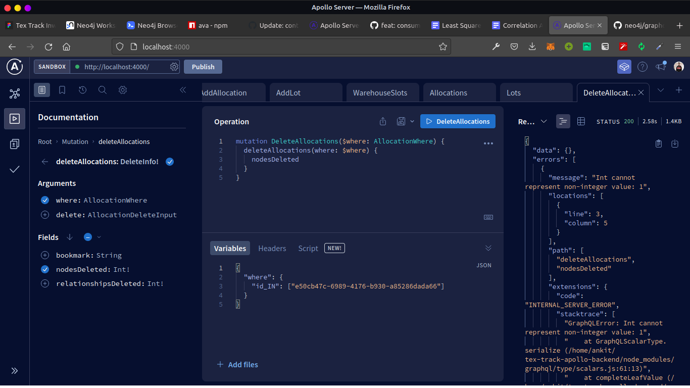 Type error for nodesDeleted field in auto-generated delete mutations · Issue #3213 · neo4j ...