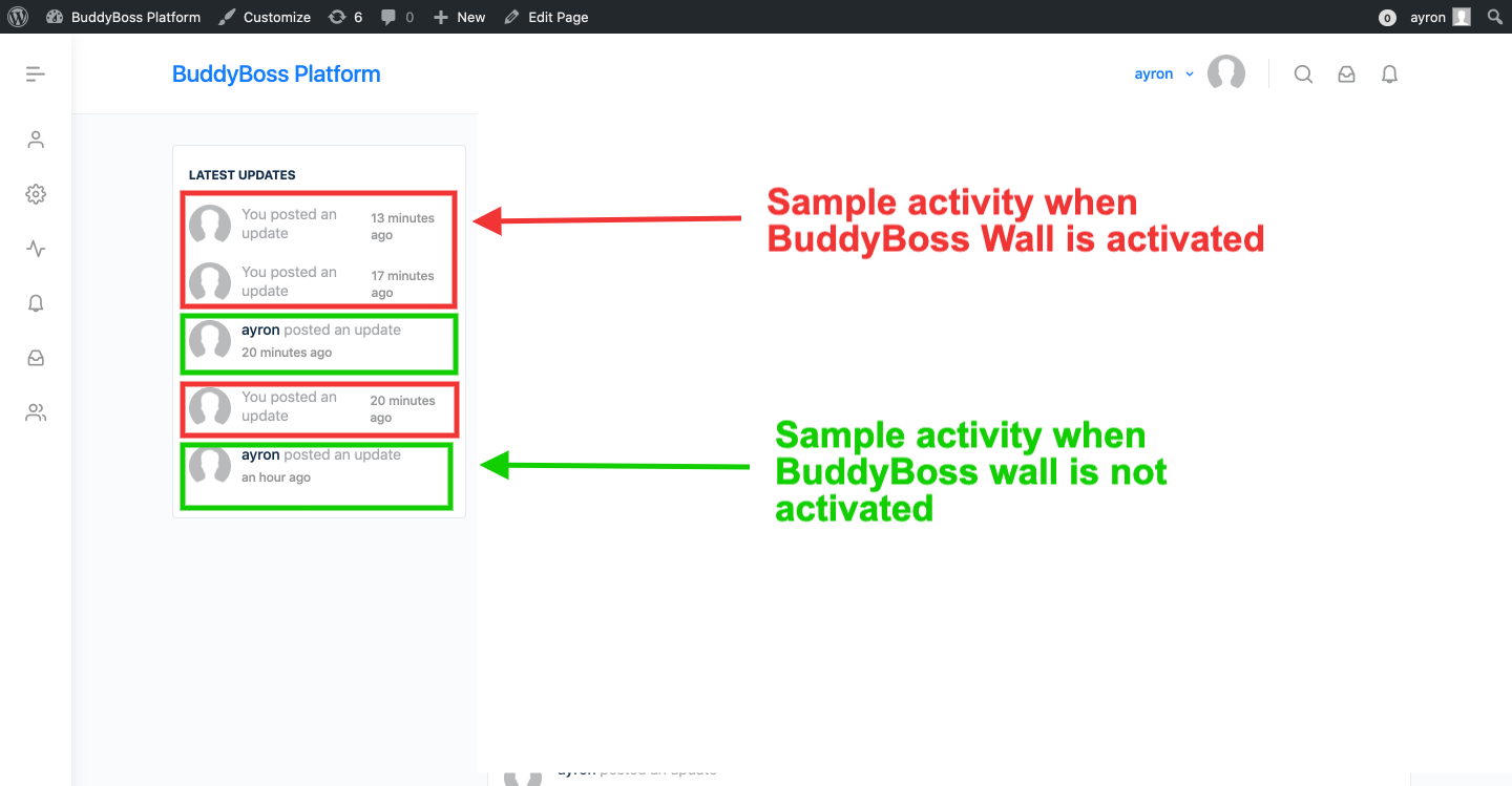 Updates in Latest Activities widget is not showing properly when ...