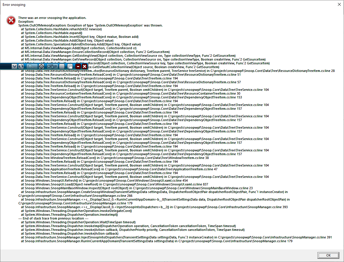 Out of memory exception in snoop after target app was converted from .NET 4.8 to .NET 5 · Issue ...