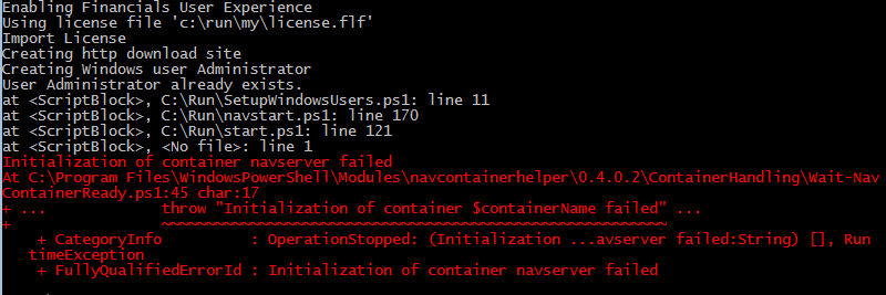 Administrator Cannot Create Container · Issue 452 · Microsoftnavcontainerhelper · Github