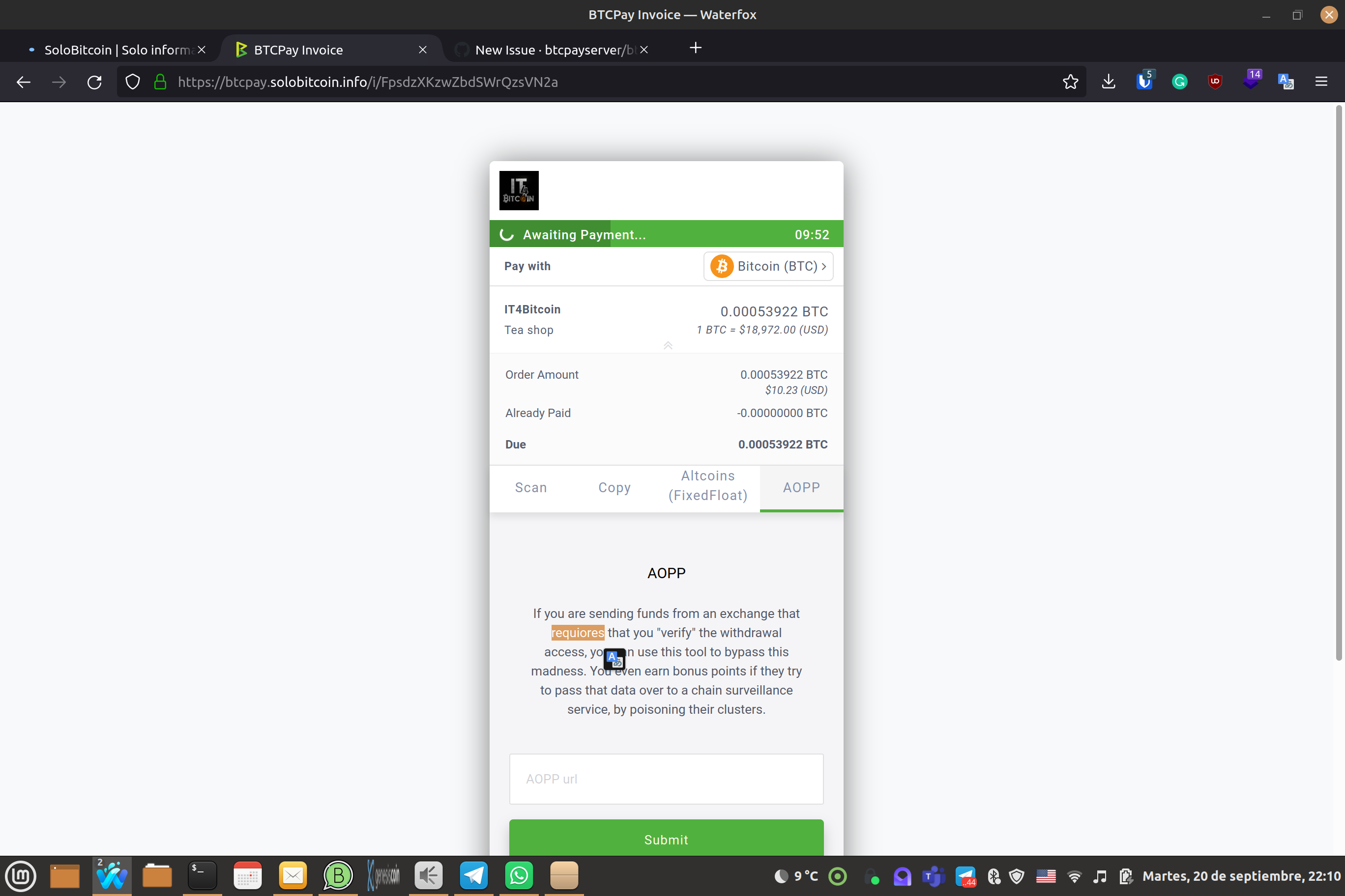 AOPP Plugin - just a minor misspelling · Issue #37 · btcpayserver/btcpayserver-plugins · GitHub