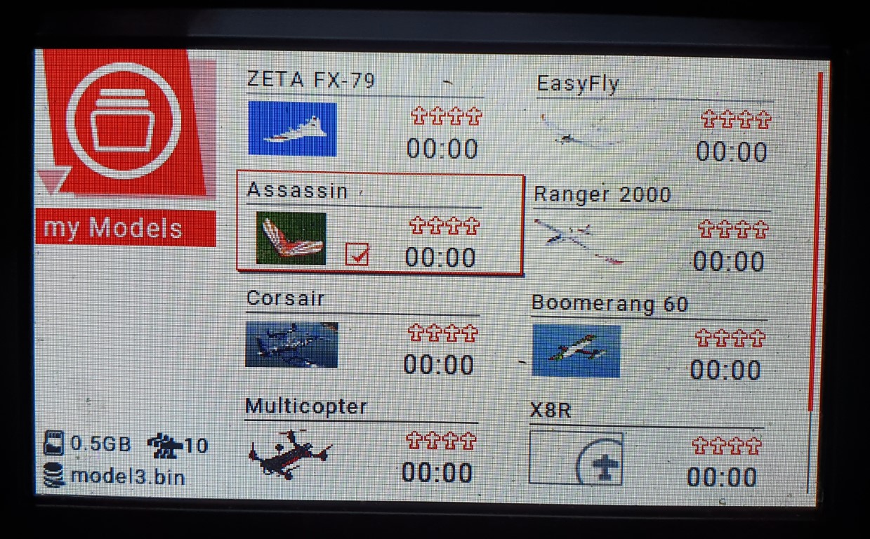 Name of model not always showing when selecting model on Jumper T16 ...