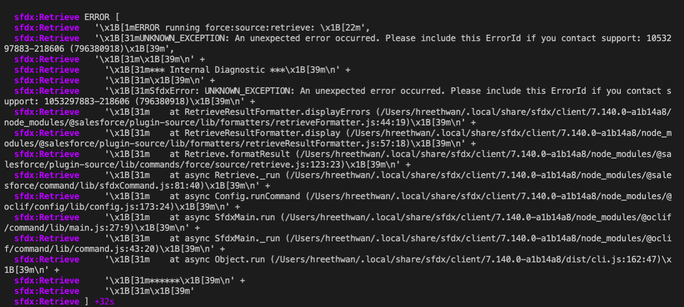 SFDX unable to retrieve metadata from org using package xml · Issue ...
