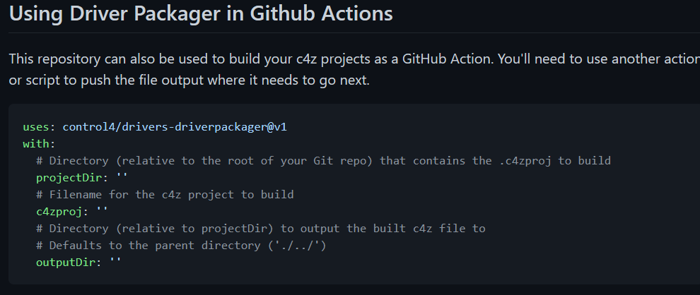Got an example driver that uses a github action to build on push ...