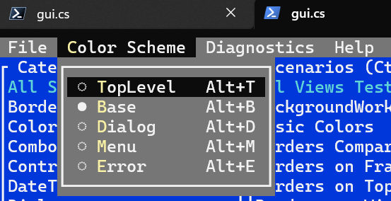 Menu: Hotkeys don't show unless menu is activated · Issue #2118 · gui-cs/Terminal.Gui · GitHub
