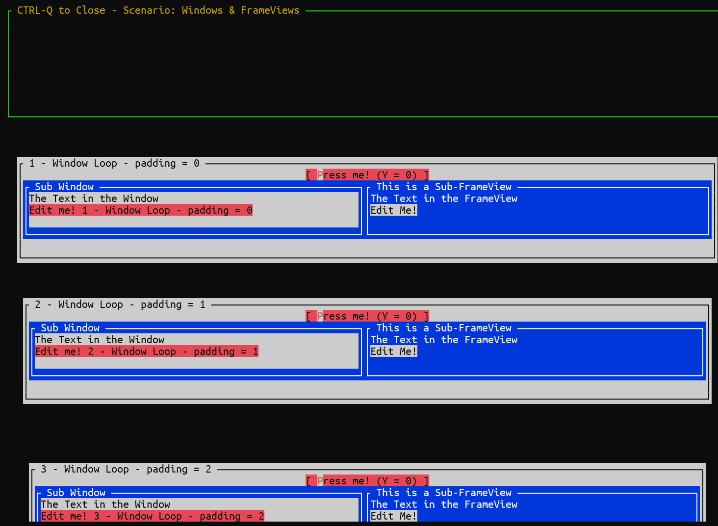 `Windows & FrameViews` scenario is broken. · Issue #2188 · gui-cs/Terminal.Gui · GitHub