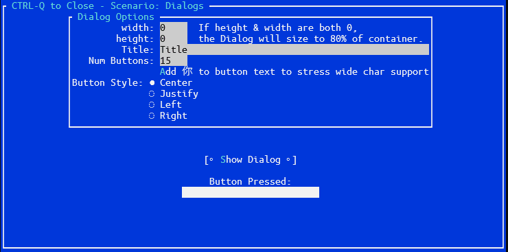 Dialog: Crashes on too many buttons · Issue #2204 · gui-cs/Terminal.Gui · GitHub