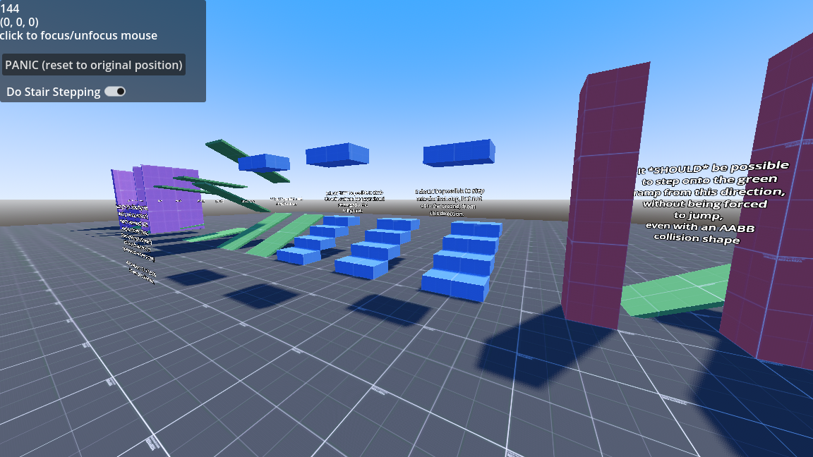 GitHub - wareya/GodotStairTester: Test project for stair-stepping in ...