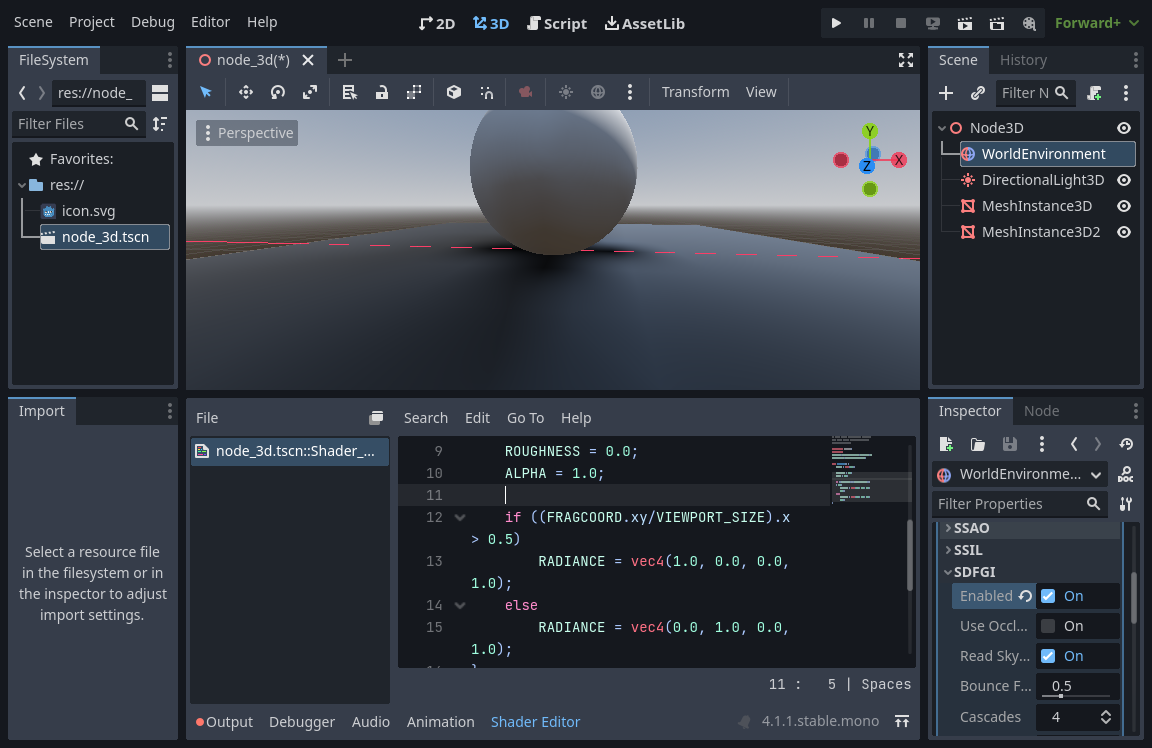 SDFGI/ReflectionProbe breaks writing to RADIANCE in rough (or transparent) material shaders ...