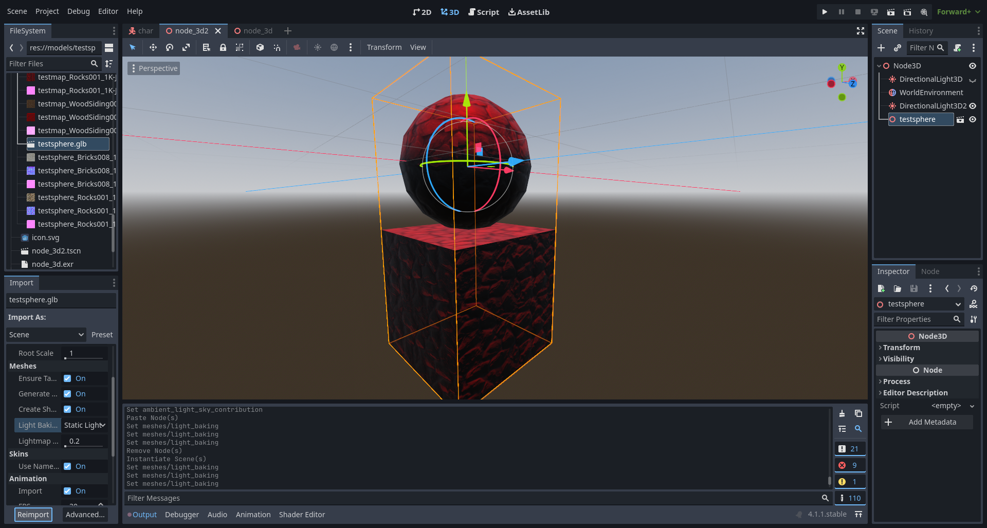 Using "Static Lightmaps" light baking mode on imported 3D scene breaks normal mapping direction ...