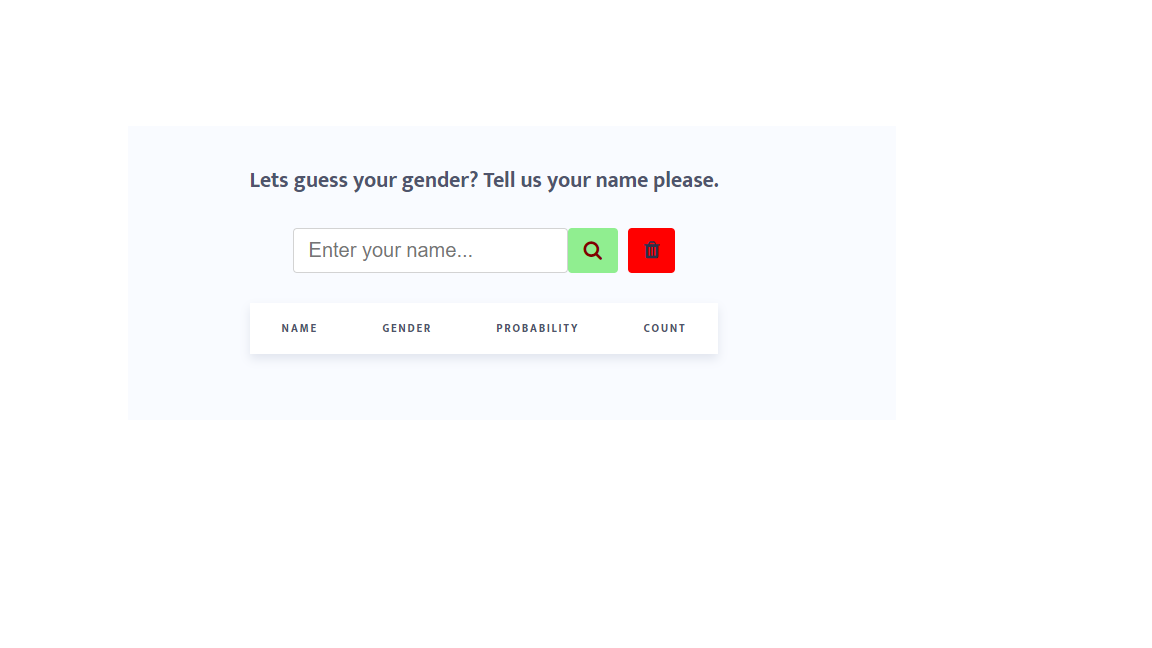 GitHub - shaalle/Gender-Predictor-App: This project uses genderize.io API to fetch the searched ...