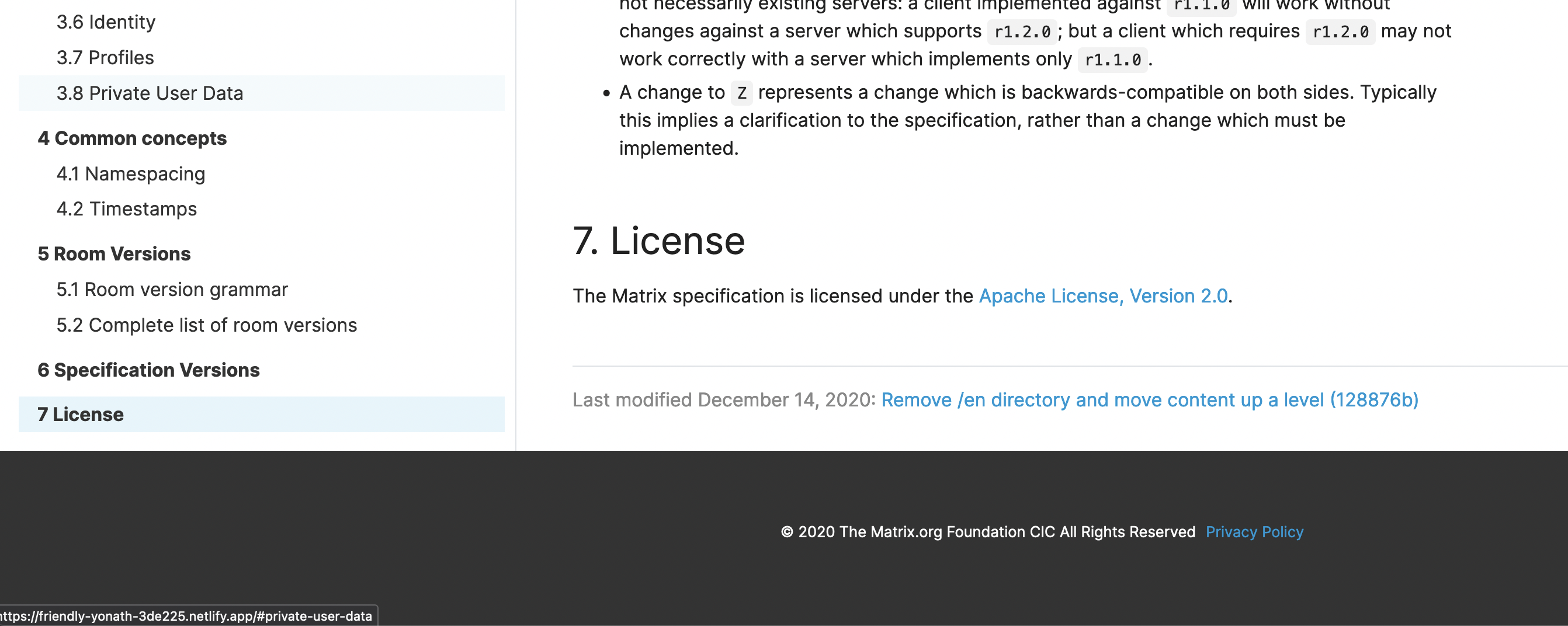 Set A Published Date On Static Spec Builds To Fix Search Engines · Issue 728 · Matrix Org