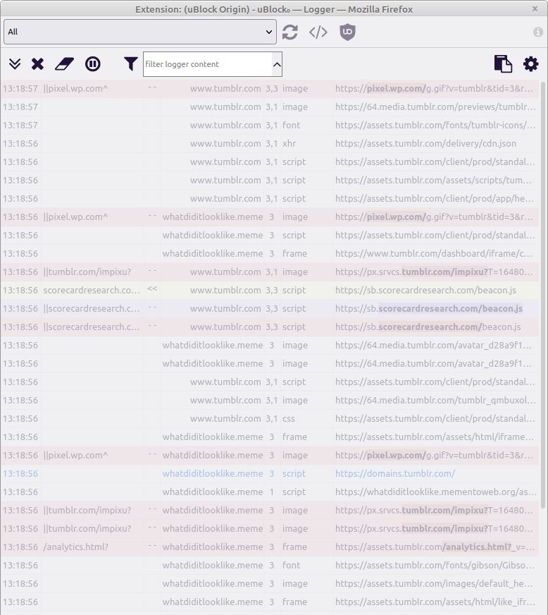 The Logger In Dark Theme Is Too Dark · Issue 2064 · Ublockorigin
