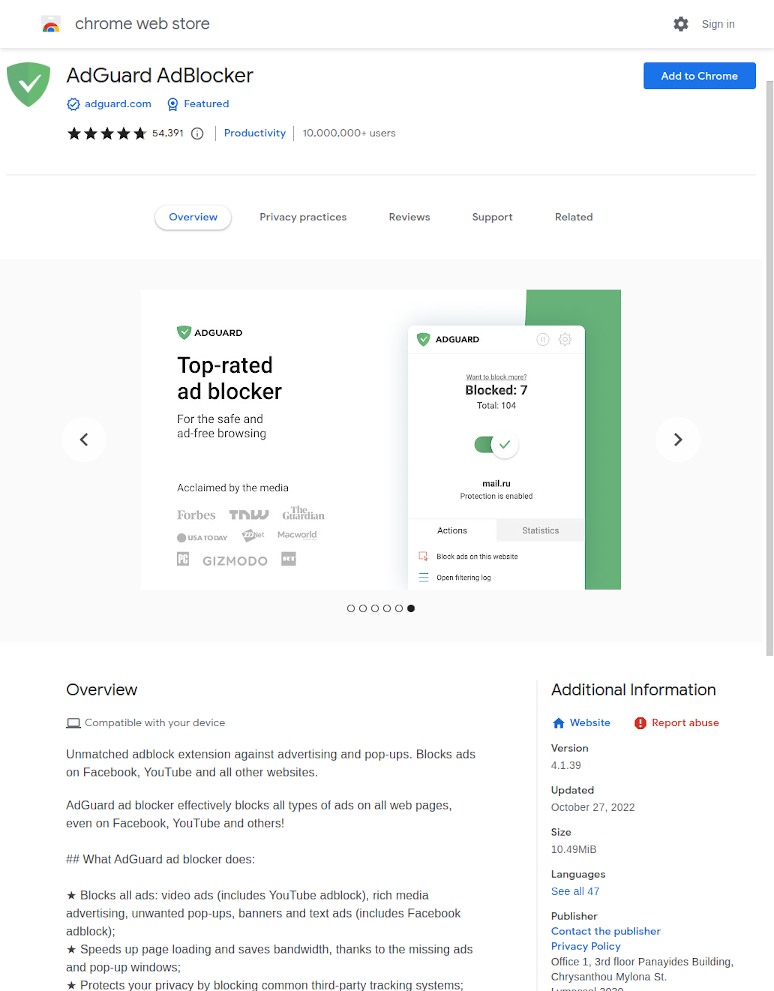 Chrome Web Store: "Action Required: uBlock Origin Requires Changes to Comply with Chrome Web ...
