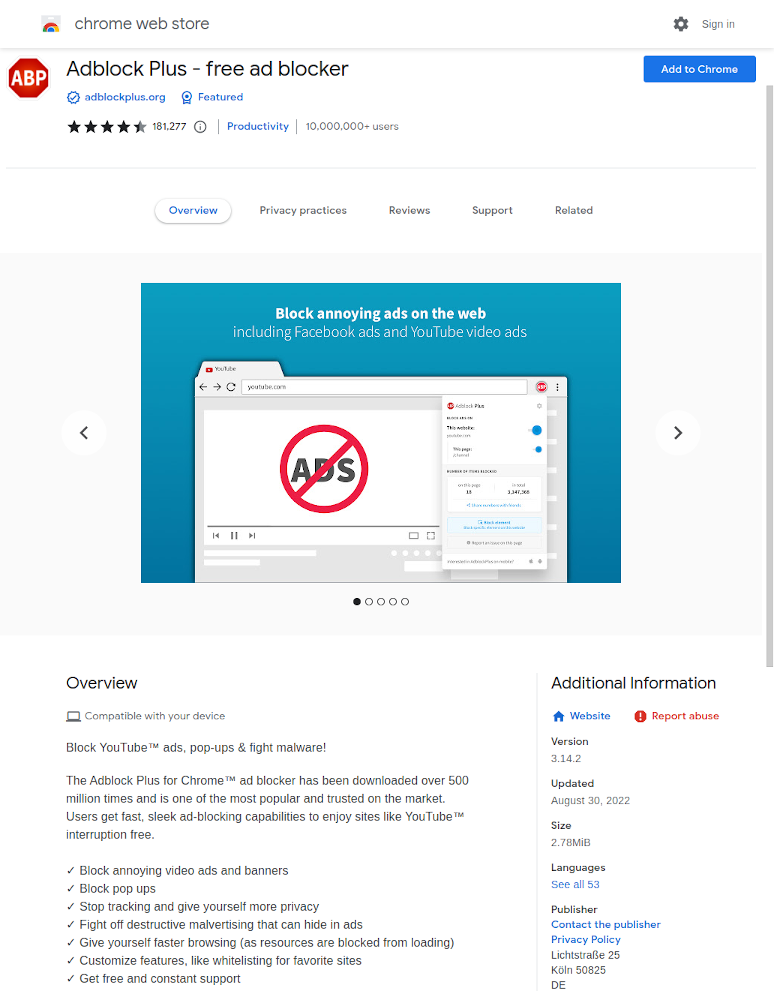 Chrome Web Store: "Action Required: uBlock Origin Requires Changes to Comply with Chrome Web ...