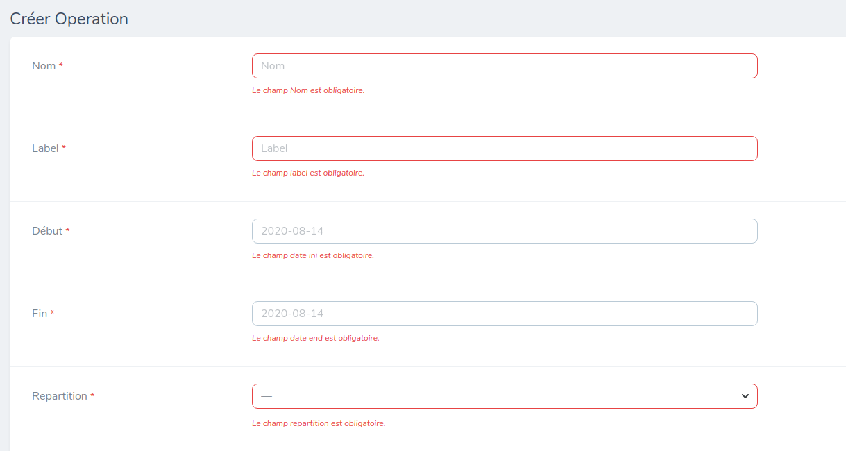 Date::make('date')->required() is not validating anything, and not resolving date name for error ...