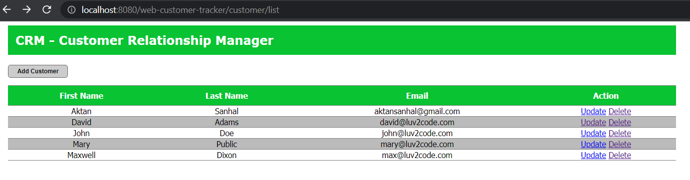 GitHub - AktanSN/CustomerRelationshipManager: Web App - Spring MVC and Hibernate (Practice)