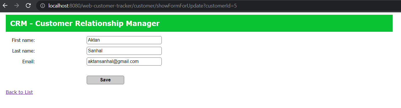 GitHub - AktanSN/CustomerRelationshipManager: Web App - Spring MVC and Hibernate (Practice)