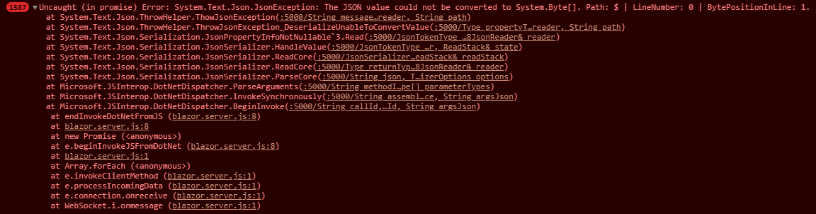 Server Side Blazor Trying To Pass Uint8array From Js To C With Jsinterop · Issue 11244