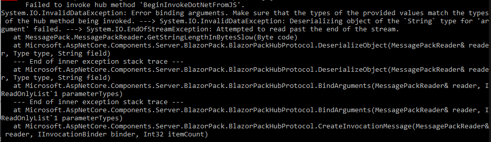 Server Side Blazor Trying To Pass Uint8array From Js To C With Jsinterop · Issue 11244