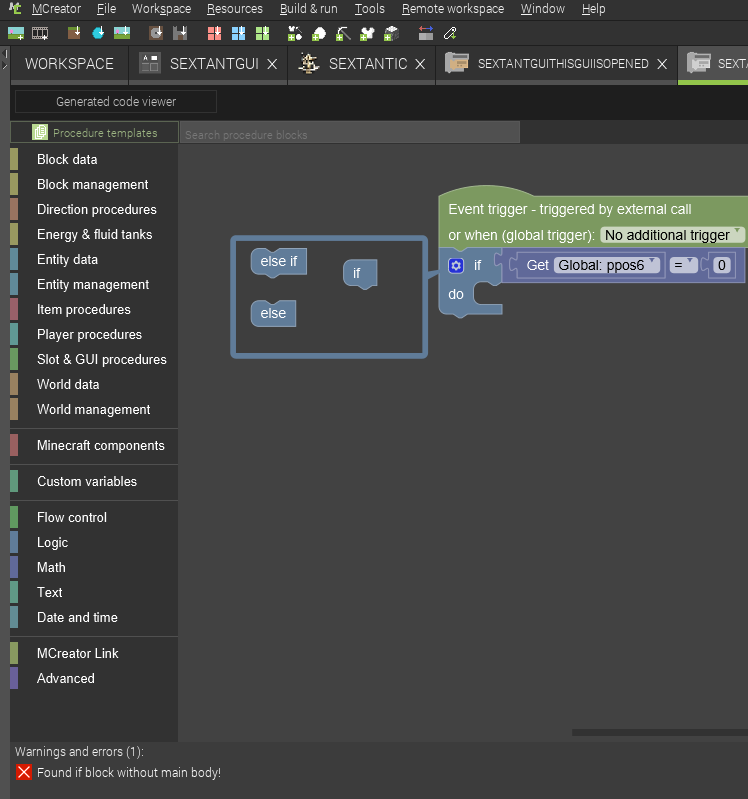non-existent error prevents me from saving · Issue #2280 · MCreator/MCreator · GitHub