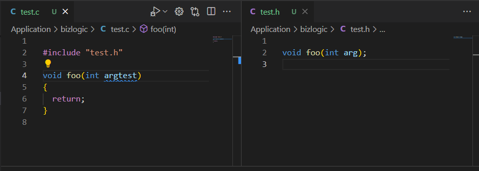 Renaming F2 Parameter In Function Declaration In Header File Doesnt Rename It In Defintion 7327
