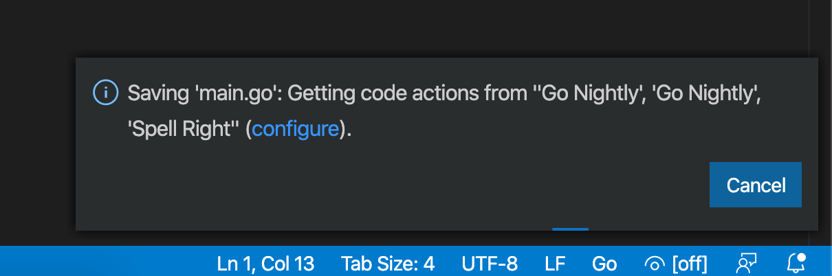 "Getting code actions" pop-up doesn't specify which extension is slow ...