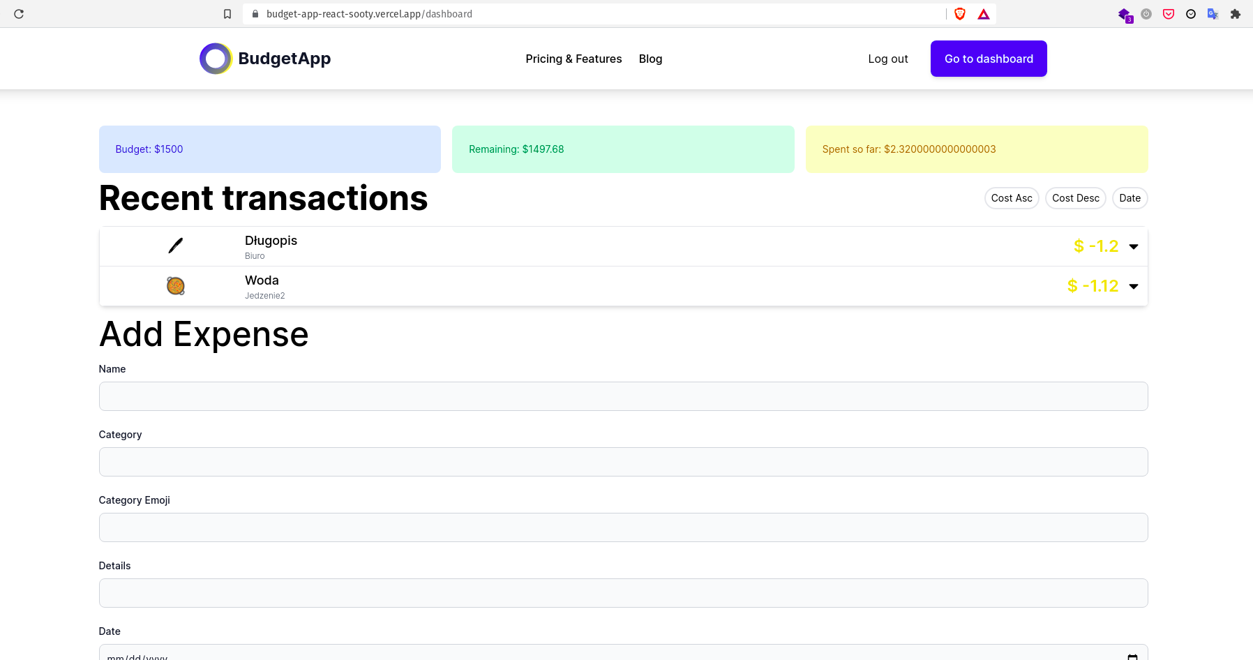 GitHub - mateuszbialowas/BudgetApp-React