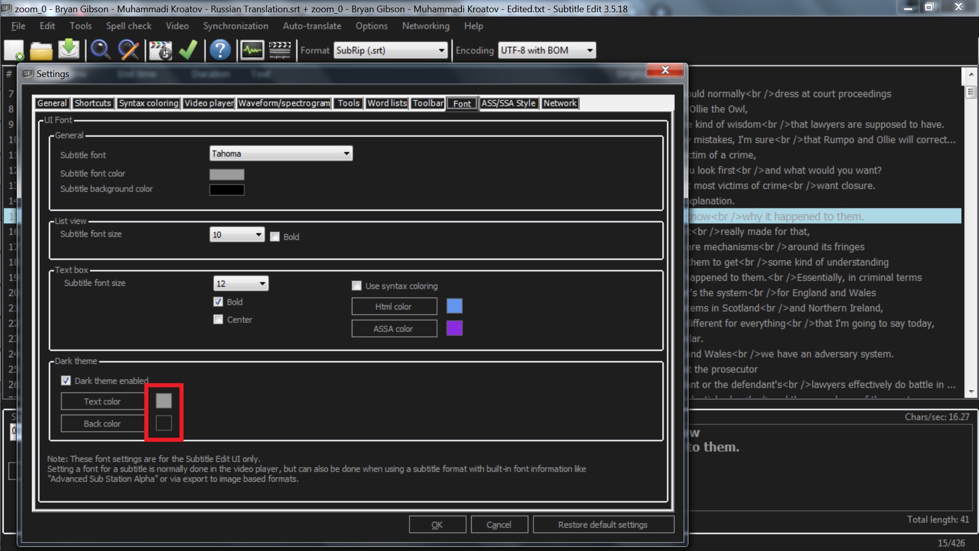 Black theme for Subtitle Edit · Issue #4596 · SubtitleEdit/subtitleedit ...