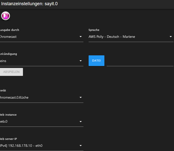 New sayit instance does not react to script · Issue #233 · ioBroker/ioBroker.sayit · GitHub