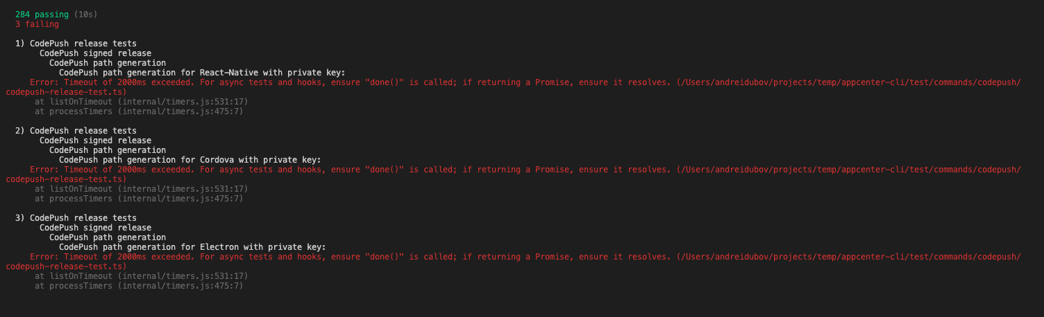 [Code Push] Fix for codepush release tests by andreidubov · Pull ...