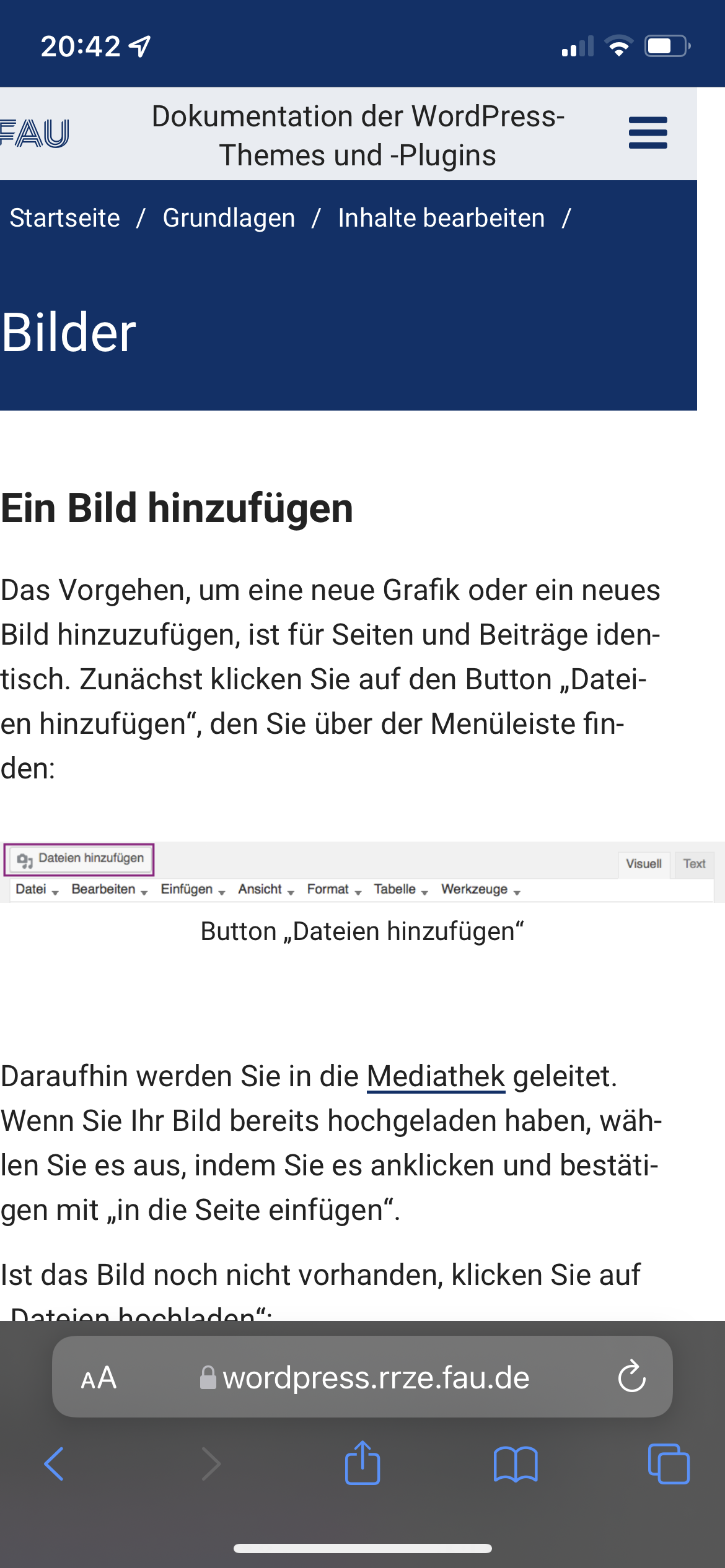 Horizontaler scroll auf mobile · Issue #1020 · RRZE-Webteam/FAU-Einrichtungen · GitHub
