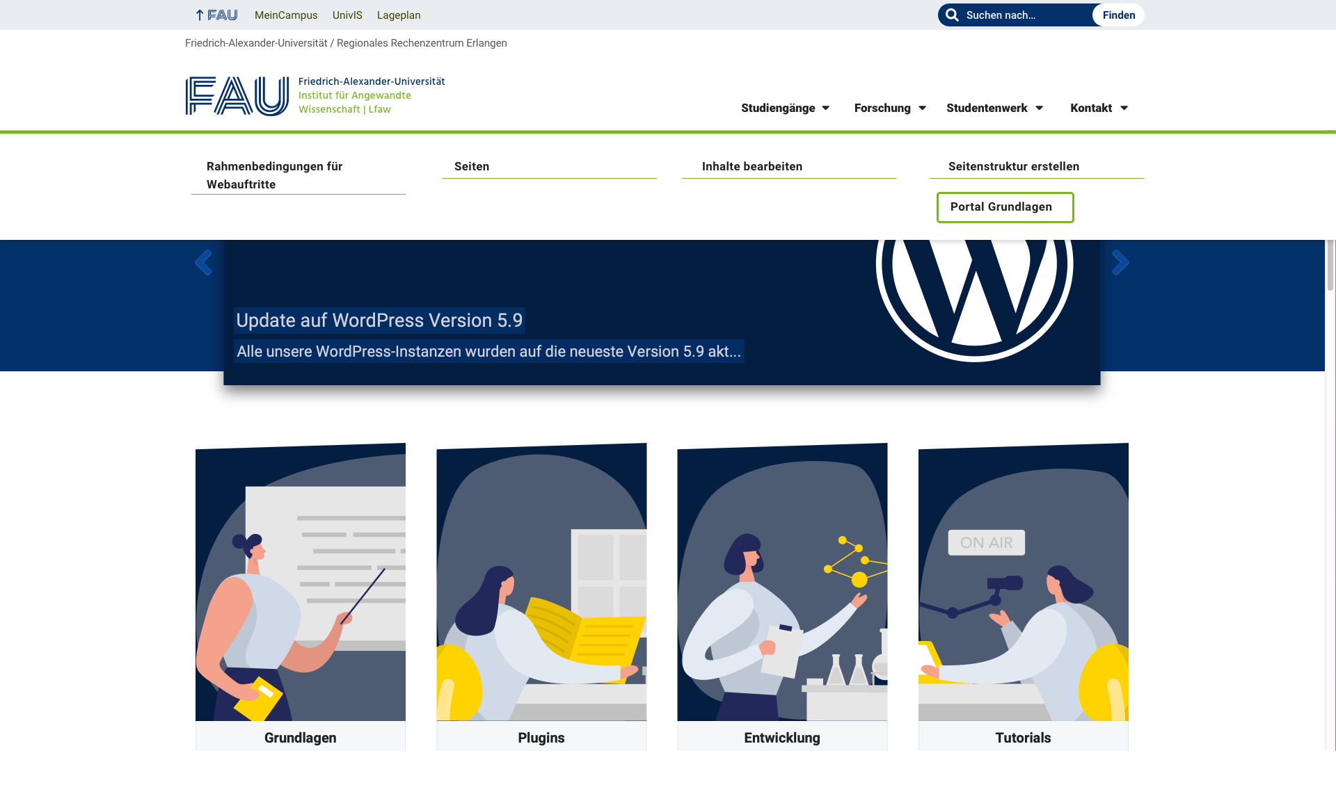 Hauptmenü - Sieht unschön aus · Issue #1034 · RRZE-Webteam/FAU ...