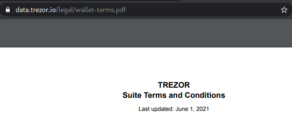 Update T&Cs in Onboarding · Issue #3799 · trezor/trezor-suite · GitHub