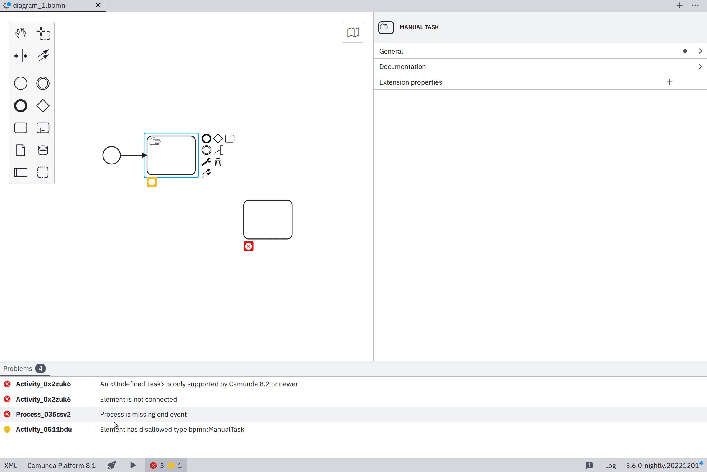 Validation of C7 diagram fails with `Error: showLintError is not a registered action` · Issue ...