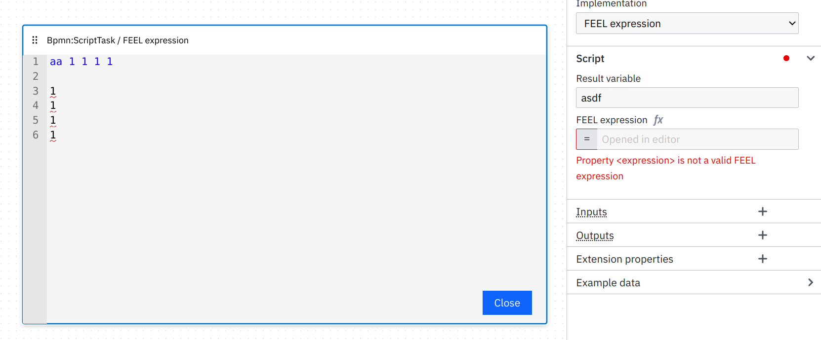 FEEL popup editor does not integrate well with validation · Issue #3876 · camunda/camunda ...